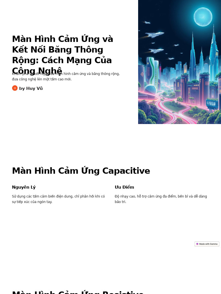Man Hinh Cam Ung Va Ket Noi Bang Thong Rong Cach Mang Cua Cong Nghe | PDF