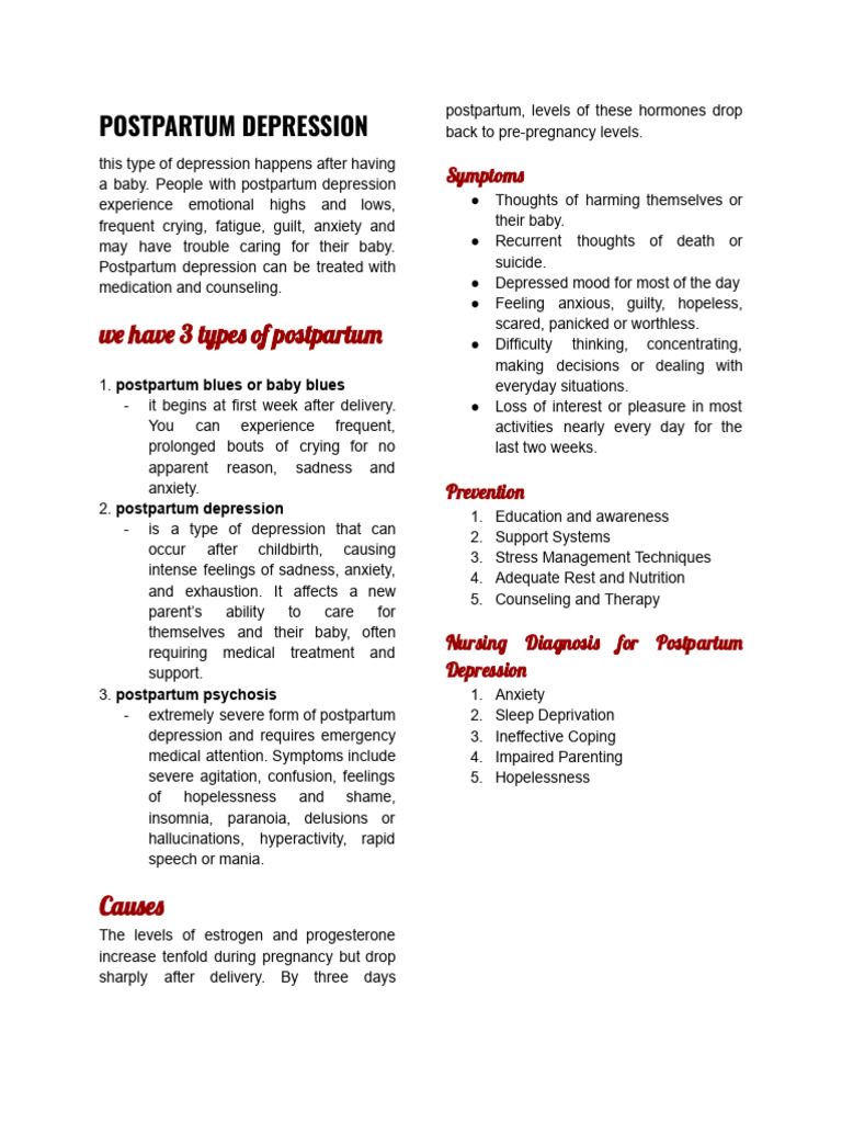 POSTPARTUM-DEPRESSION | PDF | Major Depressive Disorder | Postpartum ...