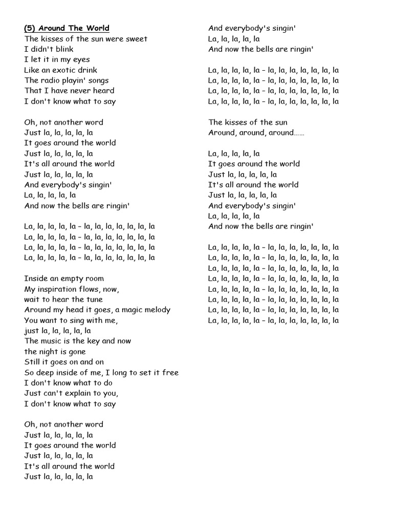 Around The World Lyrics | PDF