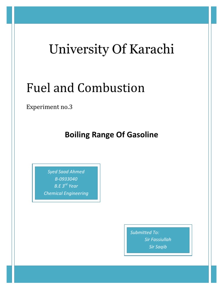 Gasoline Boiling Point Overview | PDF | Distillation | Thermometer