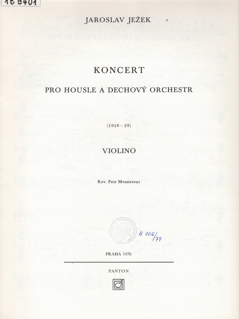 Part Ježek Koncert Pro Housle | PDF