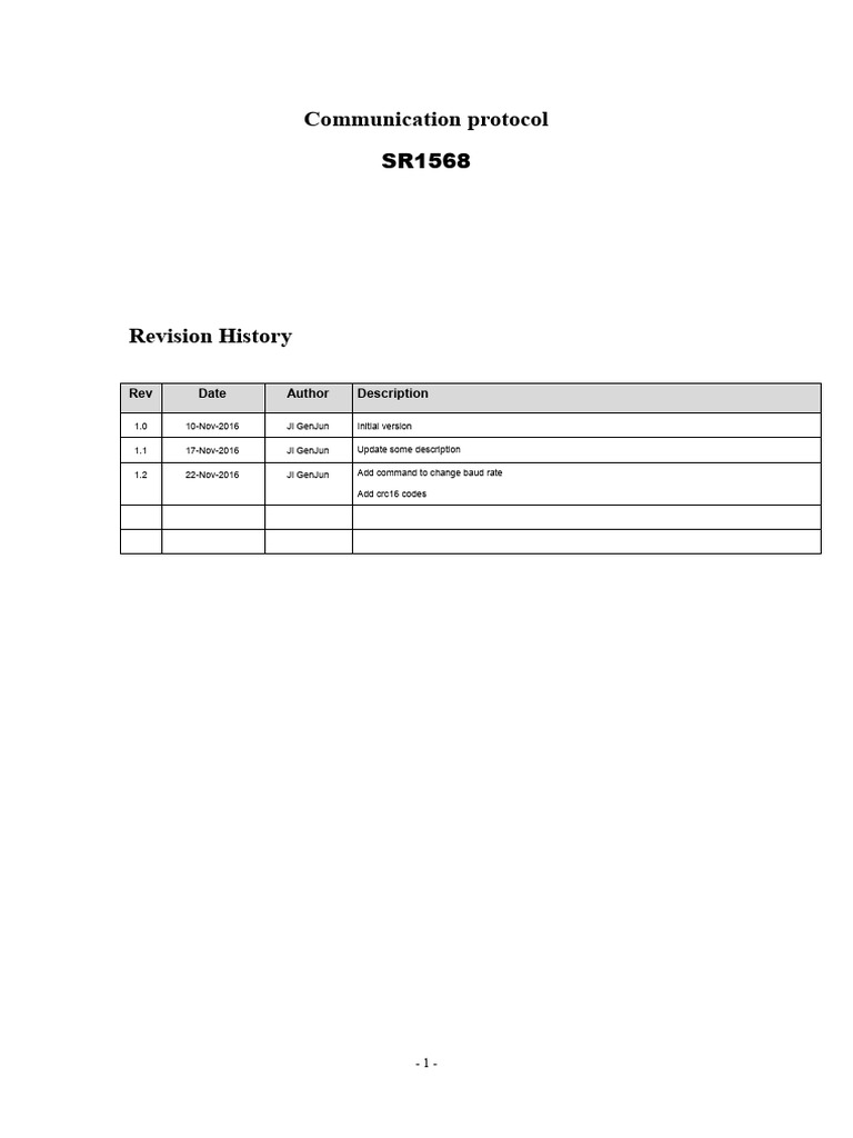 SR1568 Communication Protocol | PDF | Computing | Computer Science