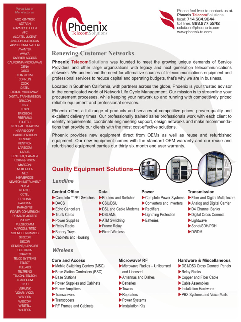 phoenix_brochure | PDF | Base Station | Telecommunications