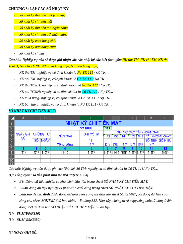 BG - C3 - Lap Cac So Nhat Ky | PDF