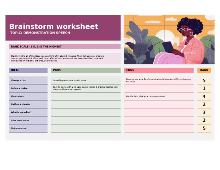 Brainstorming Worksheet | PDF