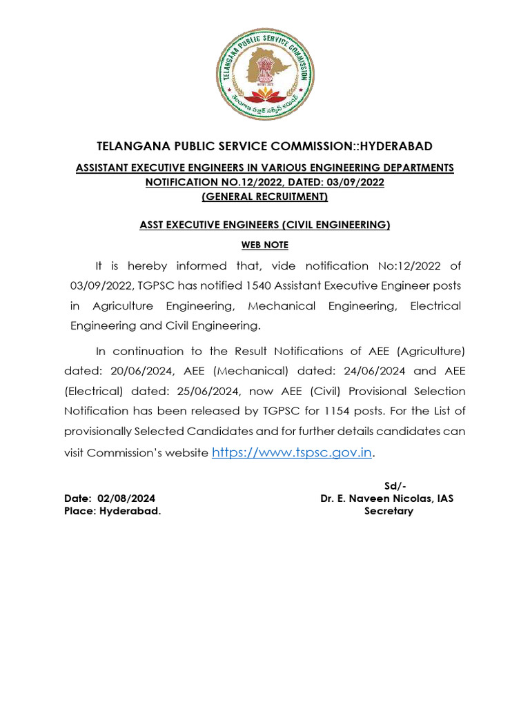 Pressnote Aee Civil Select Webnote20240802213508 | PDF