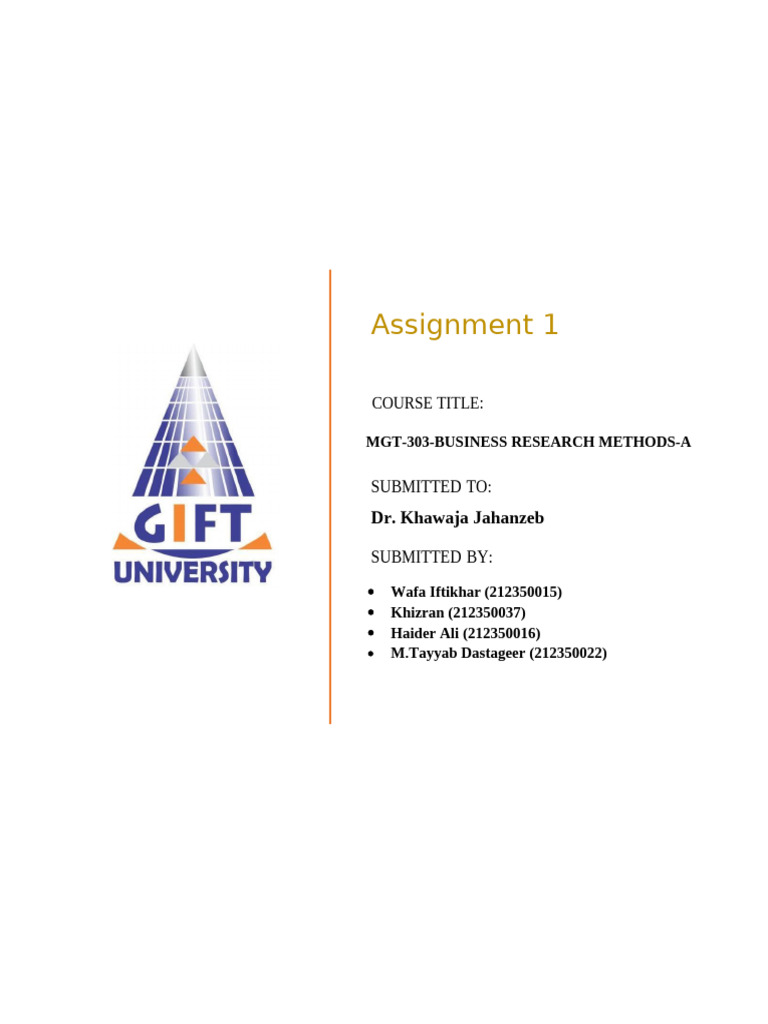 Business Research Method Assignment 1 | PDF