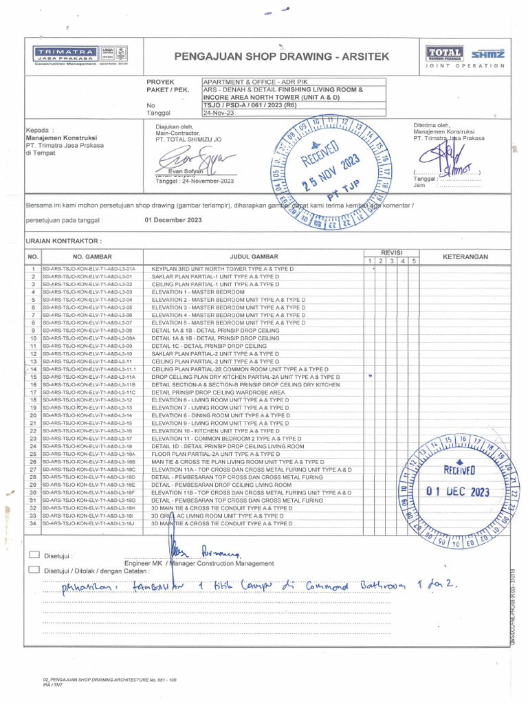 Psd-A-061 (r6) Denah Finishing Ceiling Living Room & Incore Area North ...