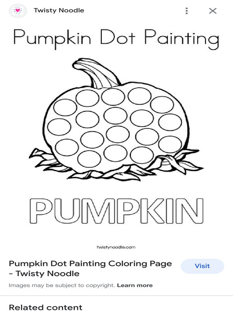 Pumpkin Fall Coloring Page + Do A Dot - Google Search | PDF