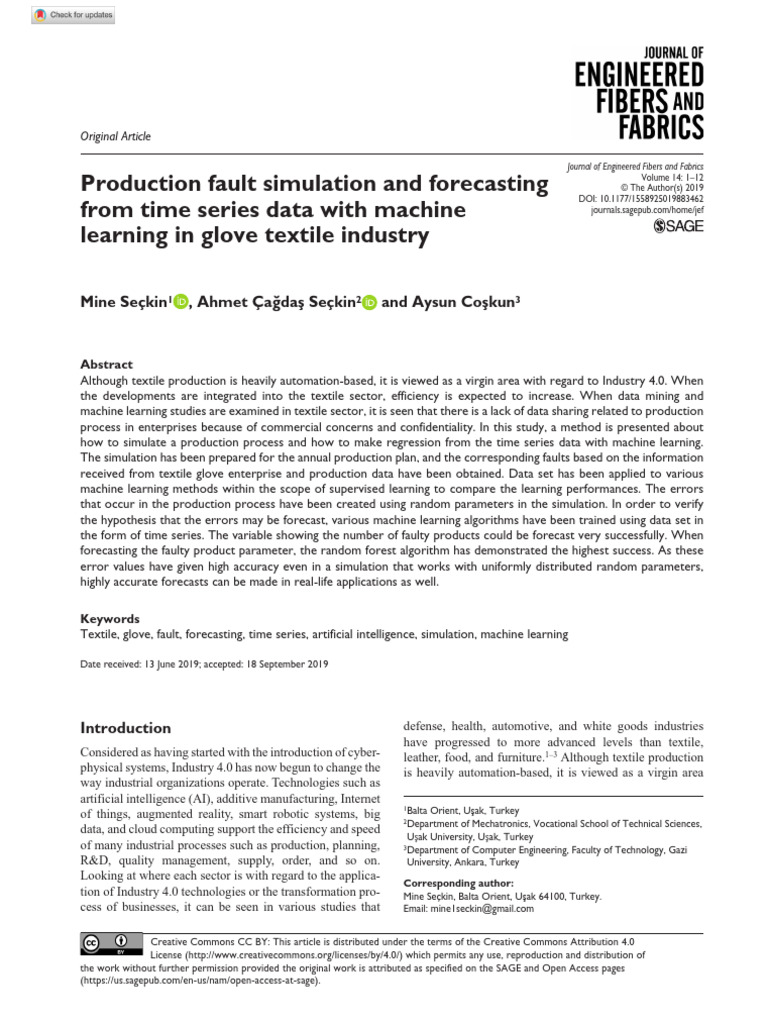 Seckin Et Al 2019 Production Fault Simulation and Forecasting From Time ...