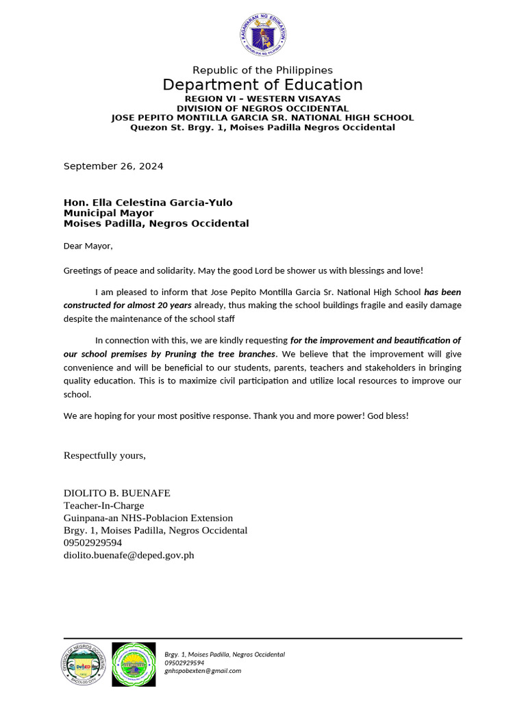 Request Letter Pruning of Tree | PDF