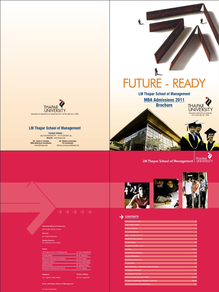 Mba Brochure | PDF | University And College Admission | Strategic ...