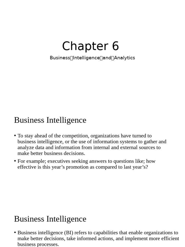 Chapter 6 | PDF | Business Intelligence | Analytics