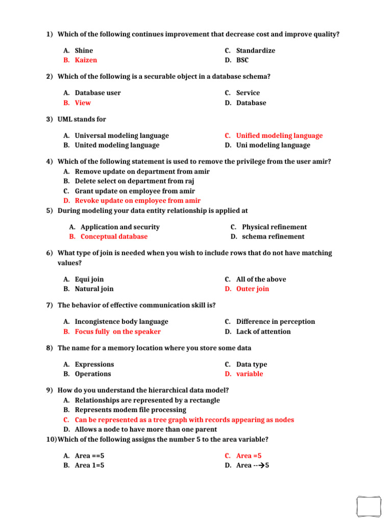 Database Administration Level IV Theory Exam 8 | PDF | Databases | Conceptual Model
