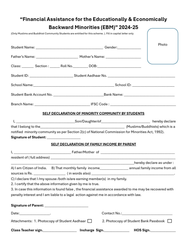 Economically Backward Minorities (EBM) 2024-25-1 | PDF | Government ...