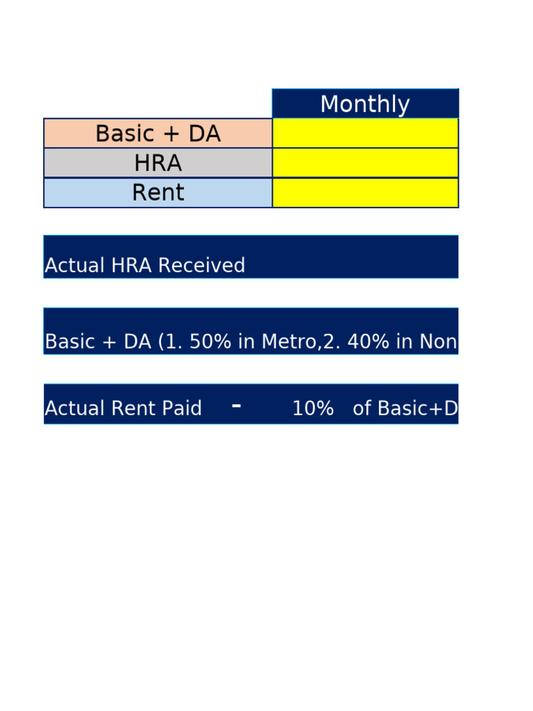 HRA Calculator | PDF