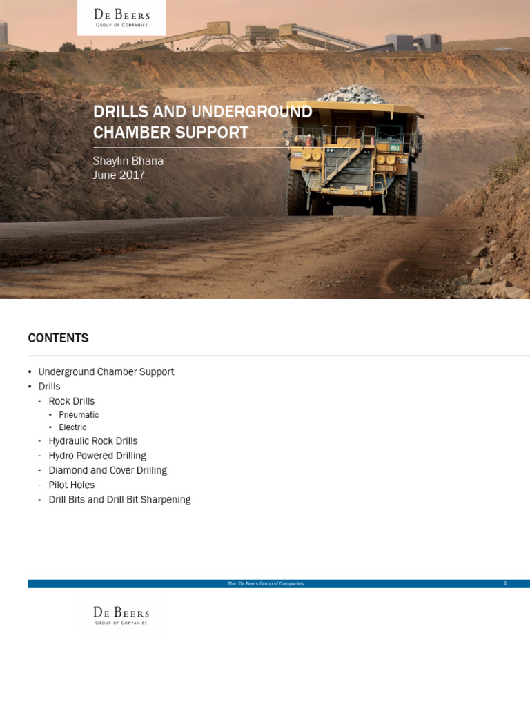 Drills & UG Chamber Support | PDF | Drill | Pneumatics