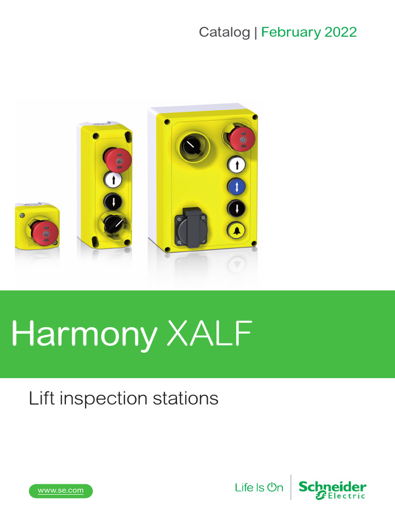 Catalog Harmony XALF Lift Inspection Stations | PDF | Elevator | Ac Power Plugs And Sockets