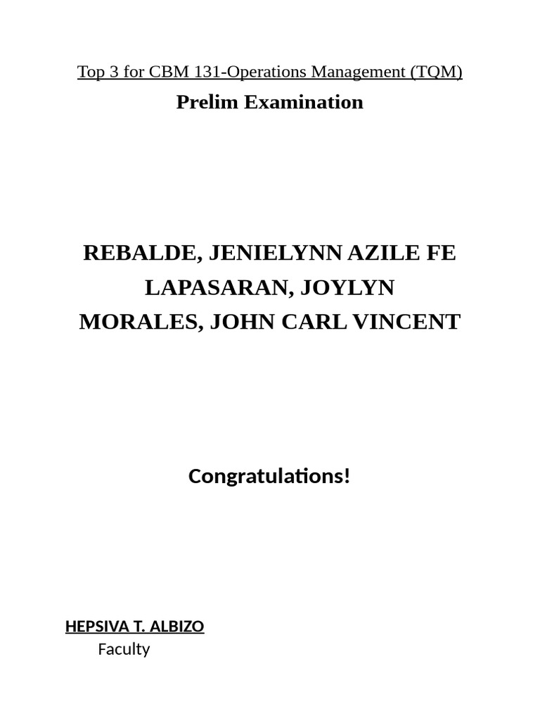 Top 3 for CBM 131 | PDF