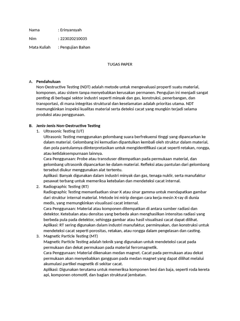 Tugas Pengujian Bahan | PDF