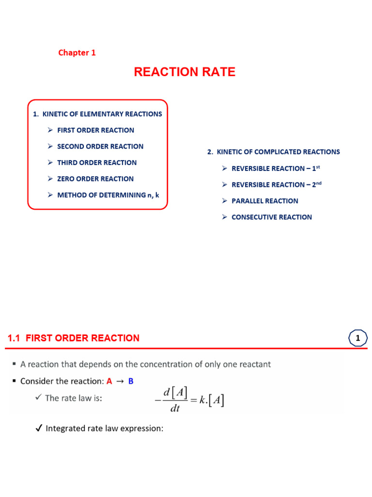 Chapter 1 - Reaction Rate | PDF