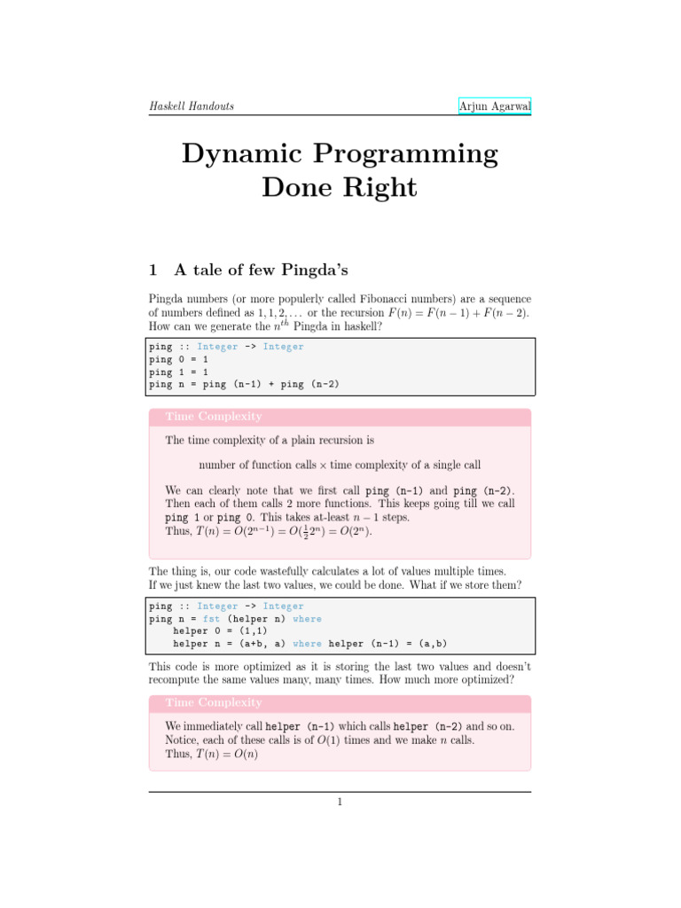 Haskell_Dynamic_Programming_Handout | PDF | Dynamic Programming | Integer (Computer Science)
