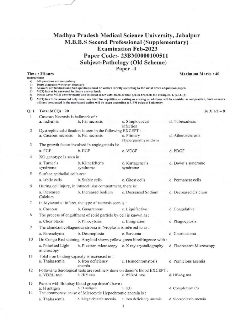 Patho 1 old +new | PDF