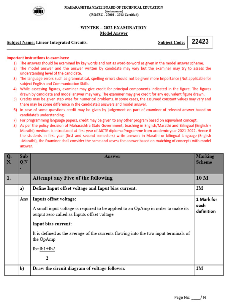 2022 Winter Model Answer Paper (Msbte Study Resources) | PDF ...