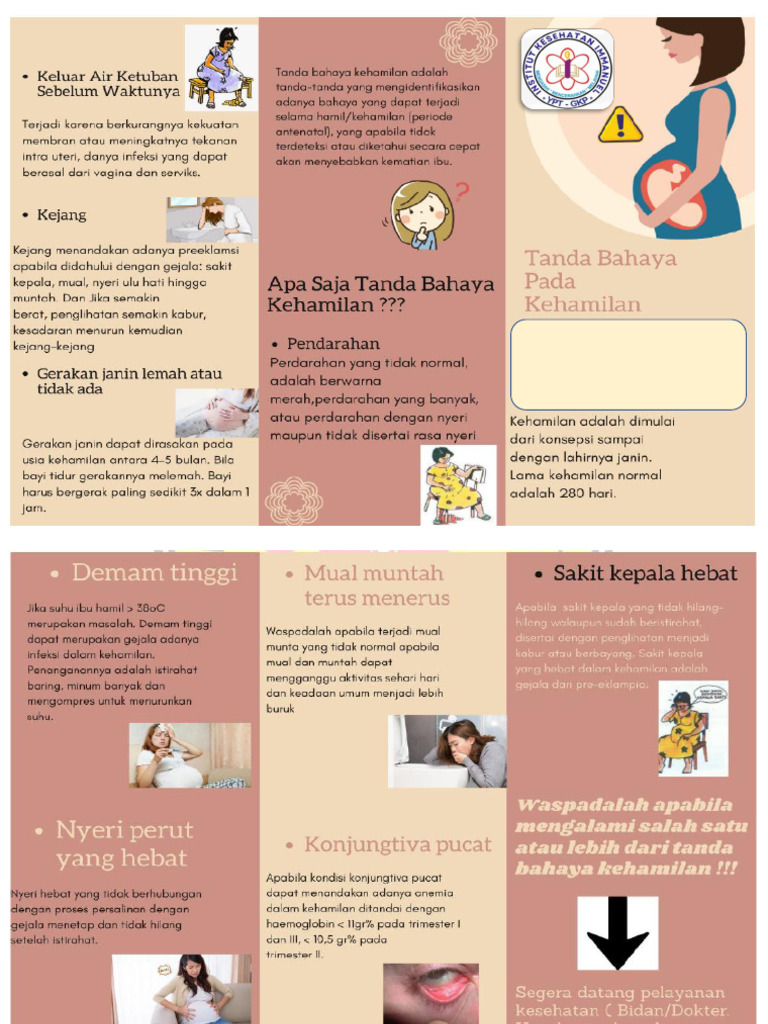 leaflet tanda bahaya kehamilan | PDF