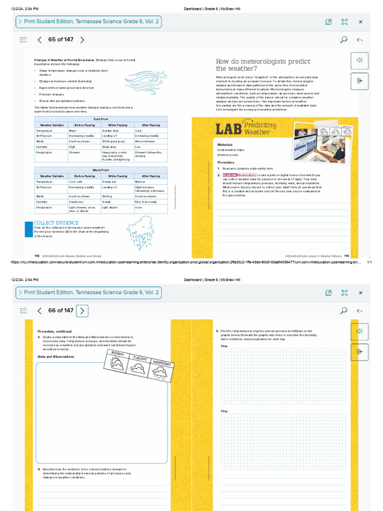 Grade 6 Weather Patterns Lab | PDF | Meteorology | Weather Forecasting