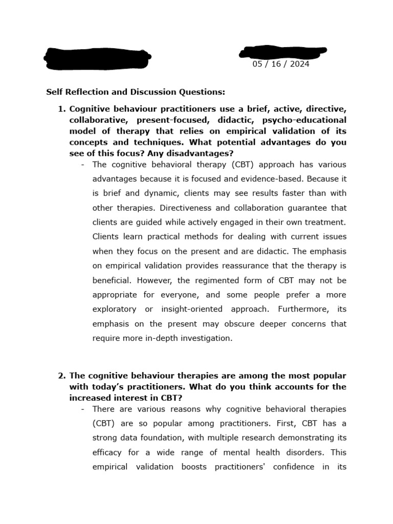 Cbt | PDF | Cognitive Behavioral Therapy | Psychotherapy