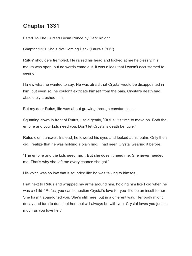Fated to the cursed Lycan Prince Online Free,Chapter 1331- 1346 | PDF