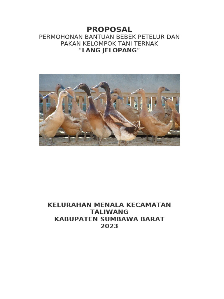 Proposal Bebek Petelur | PDF