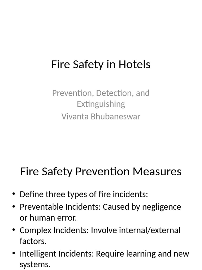 Fire Safety Measures for Hotels | PDF