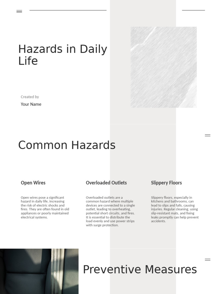 Hazards in Daily Life | PDF | Safety | Occupational Safety And Health