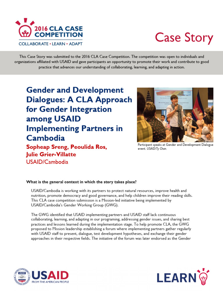 Gender and Development Dialogues Usaidcambodia | PDF | United States ...