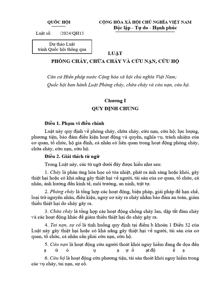 A06.11_DT Luat PCCC CNCH_trinh thong qua | PDF