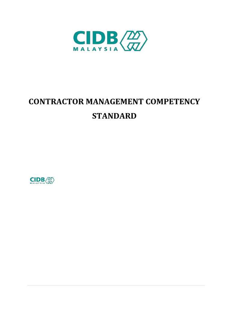 Contractor Management Competency Standard | PDF | Occupational Safety ...