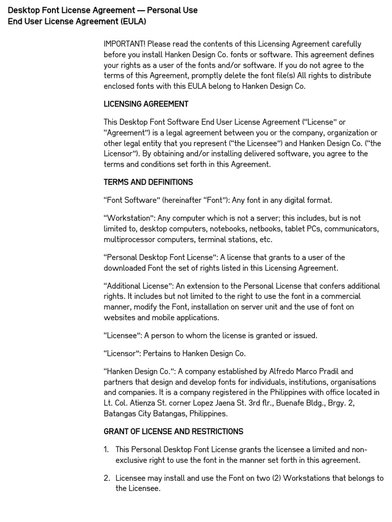 Read This First Eula Freeforpersonaluseonly | PDF | License | Copyright