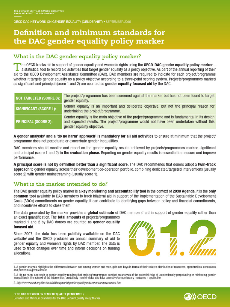 Definition and Minimum Standards For The DAC Gender Equality Policy ...