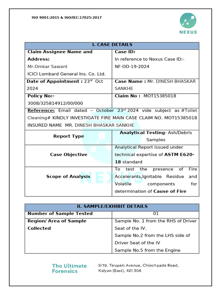 Ash Sample Testing Report DInesh Sankhe | PDF | Hydrocarbons