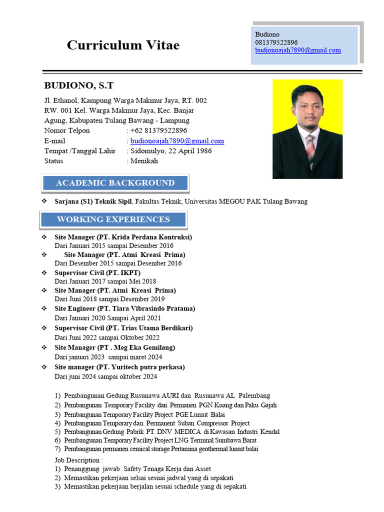 CV Budiono | PDF