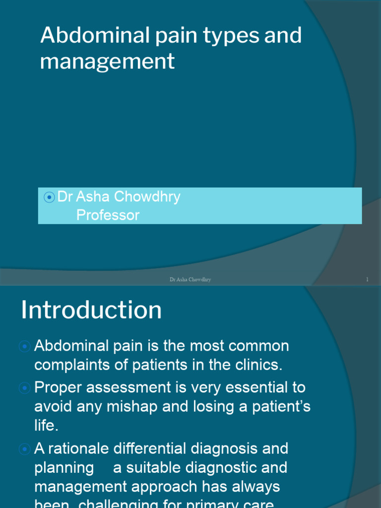 Abdominal Pain Types and Management | PDF | Crohn's Disease ...