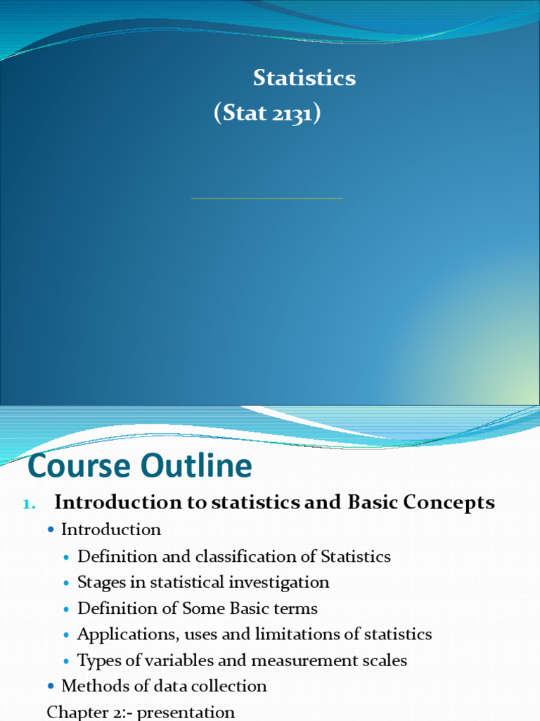 CHAPTER 1 & 2 | PDF | Statistics | Level Of Measurement