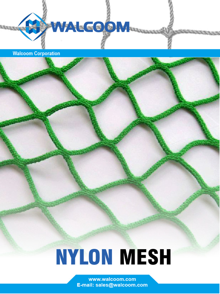 Nylon Mesh Specifications and Applications | PDF | Rope | Polyethylene