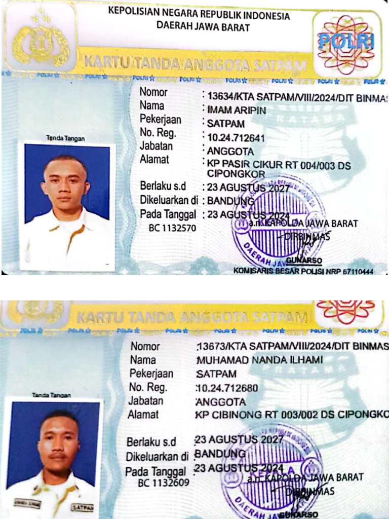 sertifikat kta security upp | PDF