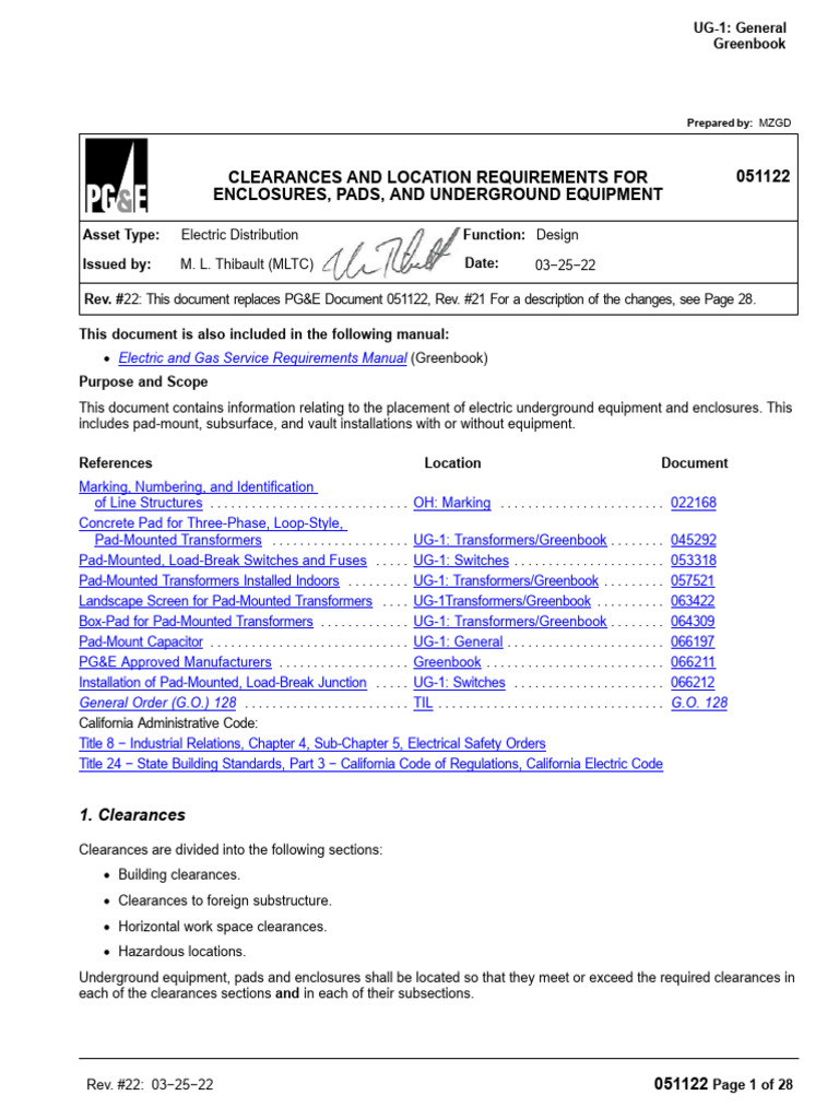 Underground Equipment Clearance Guide | PDF | Propane | Precast Concrete