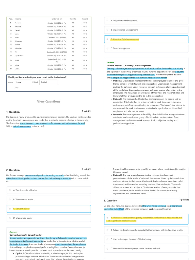 Leadership & Management in Nursing NCLEX Challenge Exam (Quiz #1 - 40 Questions) - Nurseslabs ...