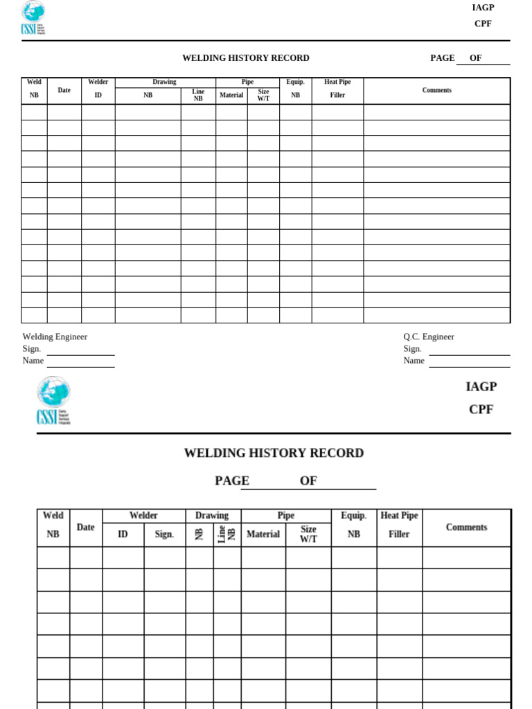 welding report& record | PDF | Welding | Construction