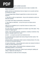 Overview of Schein's Career Anchors | PDF | Autonomy | Leadership